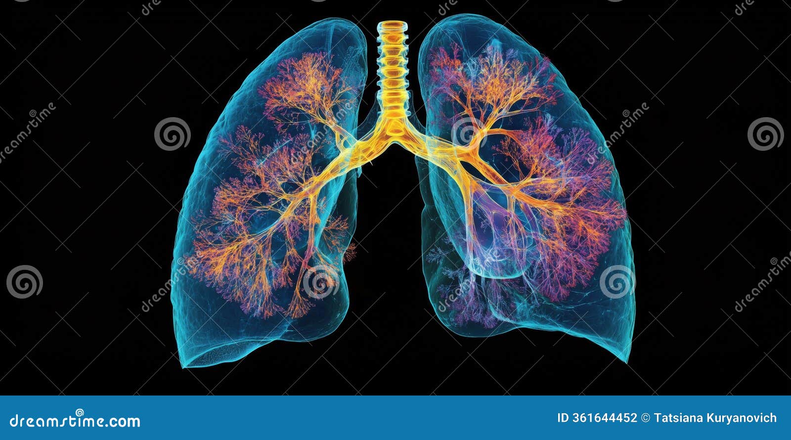 3D Visualization of Human Lungs with Detailed Bronchial Tree Structure ...