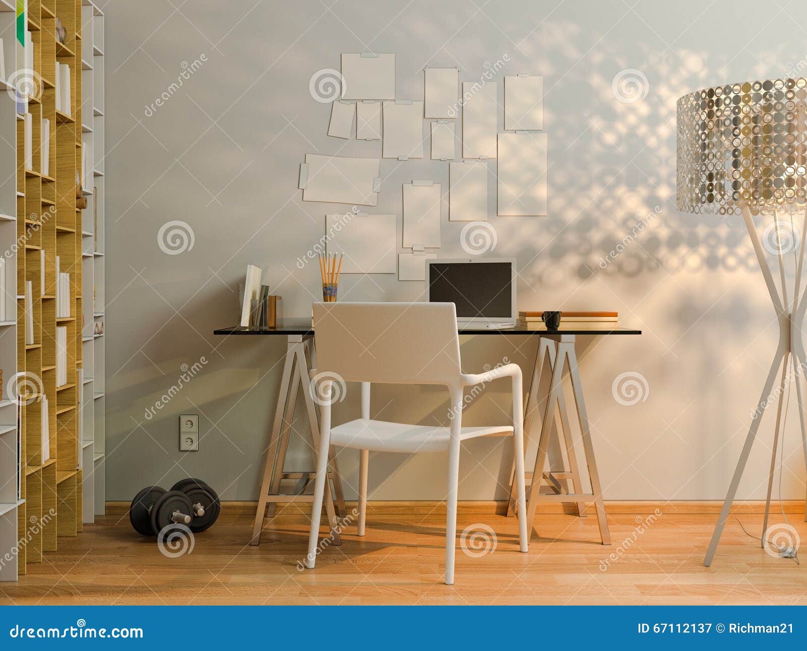 3D Visualization of Interior Design Living in a Studio Apartment Stock ...