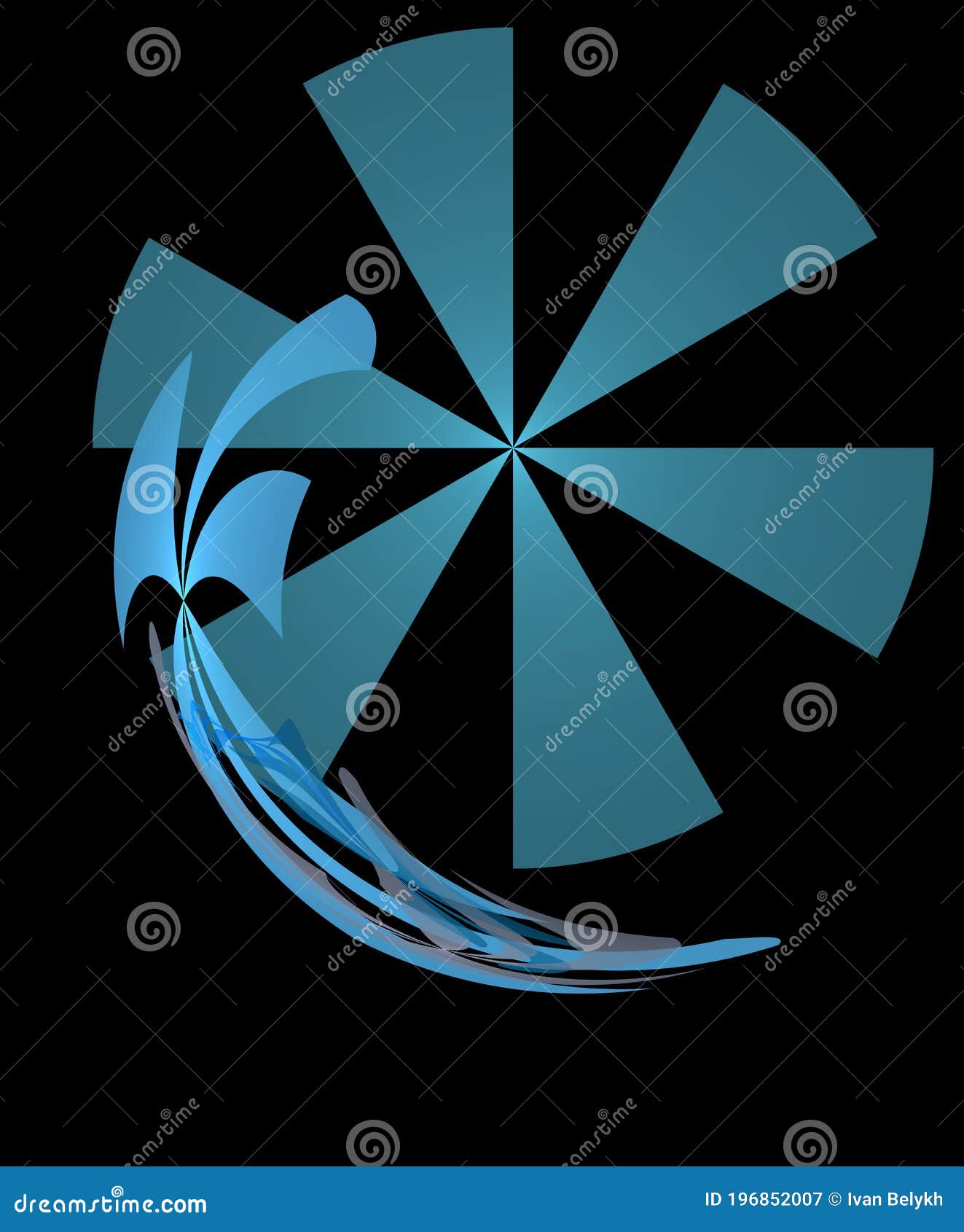 3D Visualization and Isolated Abstract Fractal on a Black Background ...