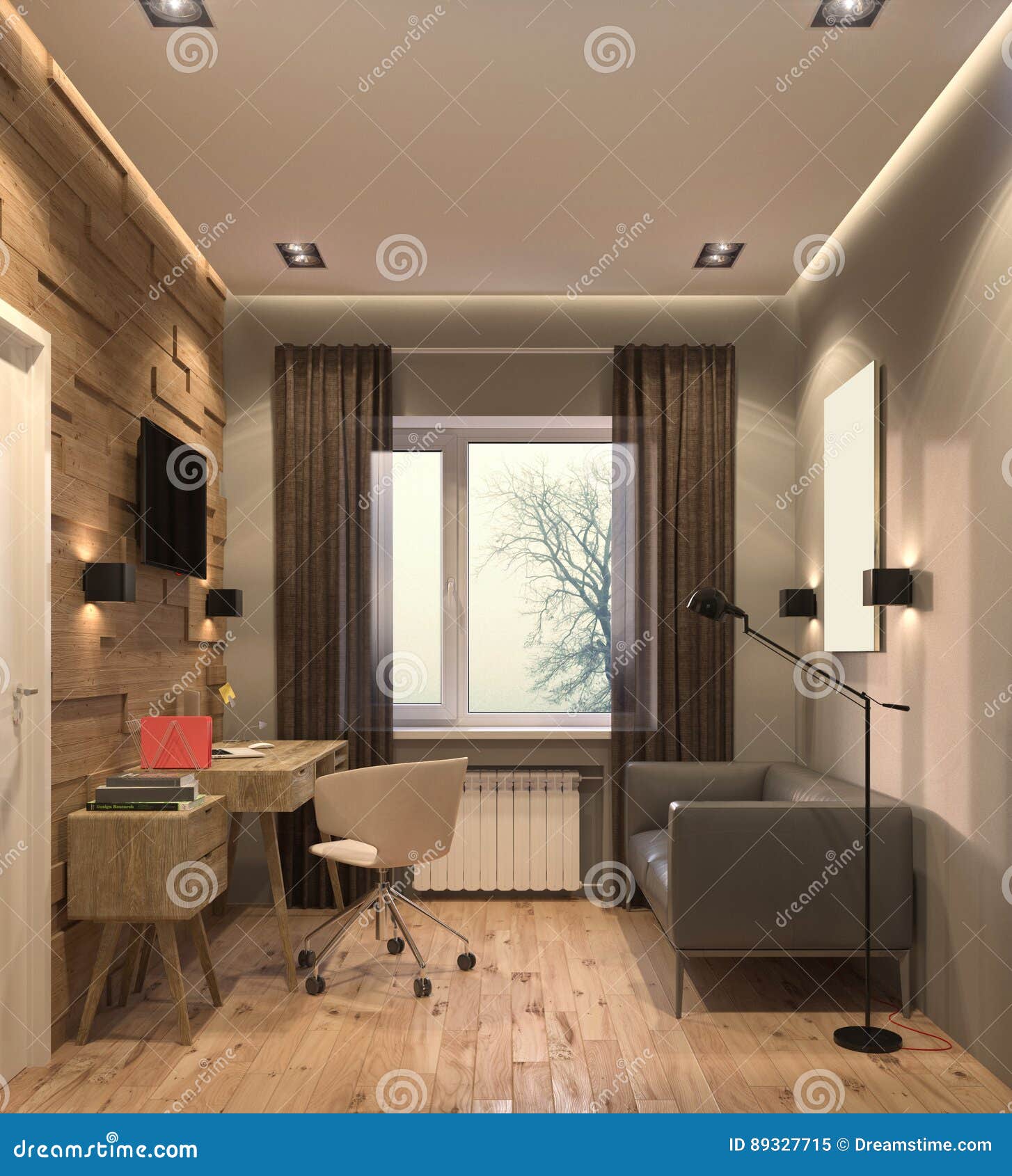 3D Visualization of the Modern Cabinet Stock Illustration ...