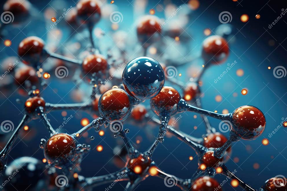 3D Visualization of Molecules Stock Illustration - Illustration of ...