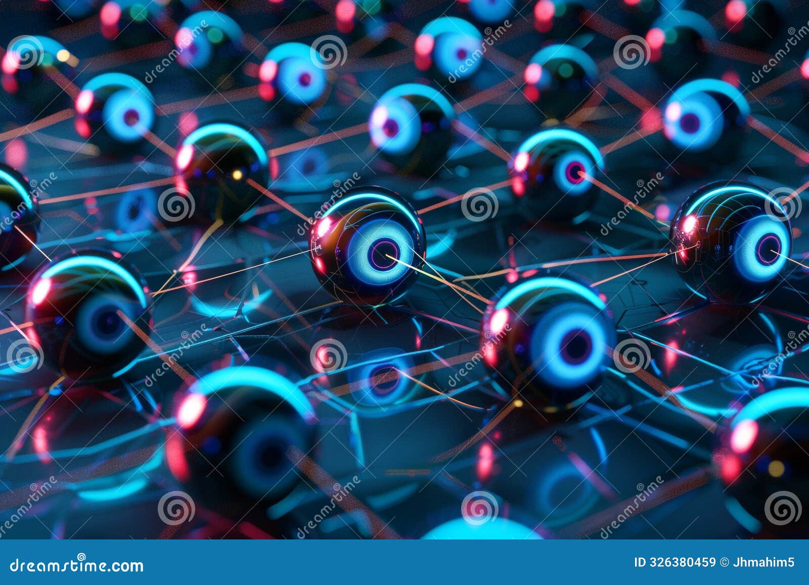 A 3D Visualization of a Network Under AI Surveillance with Digital Eyes ...