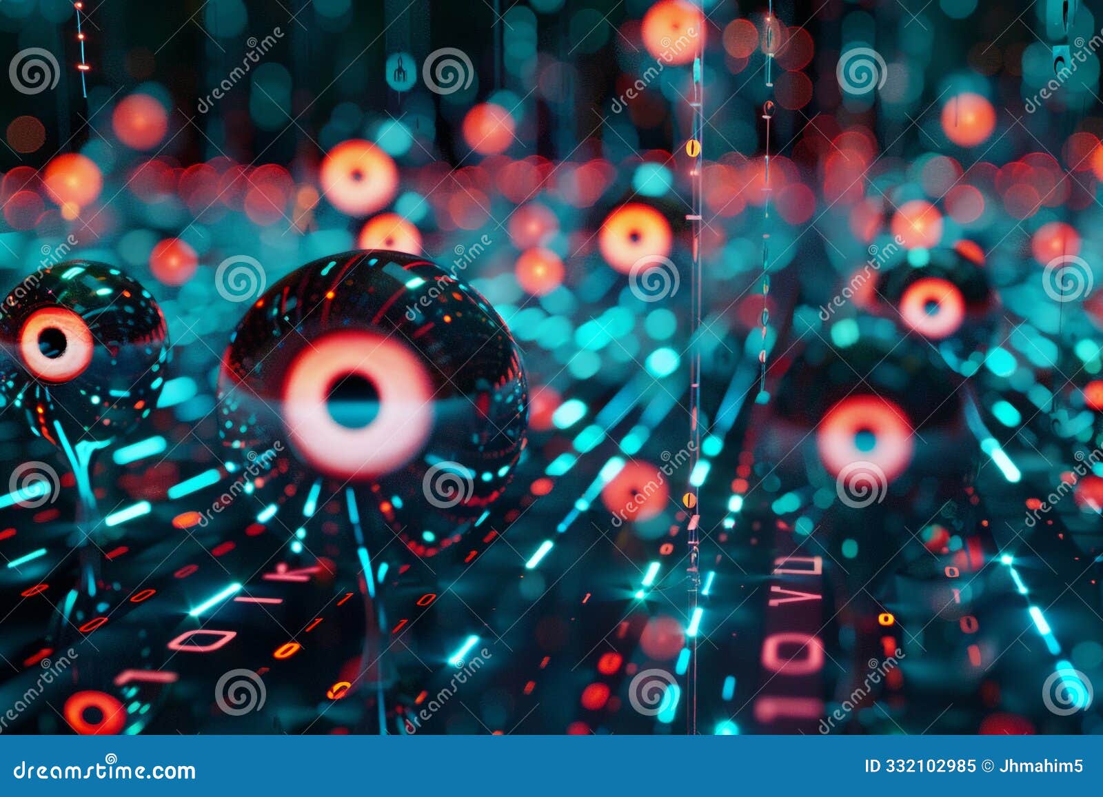 A 3D Visualization of a Network Under AI Surveillance with Digital Eyes ...