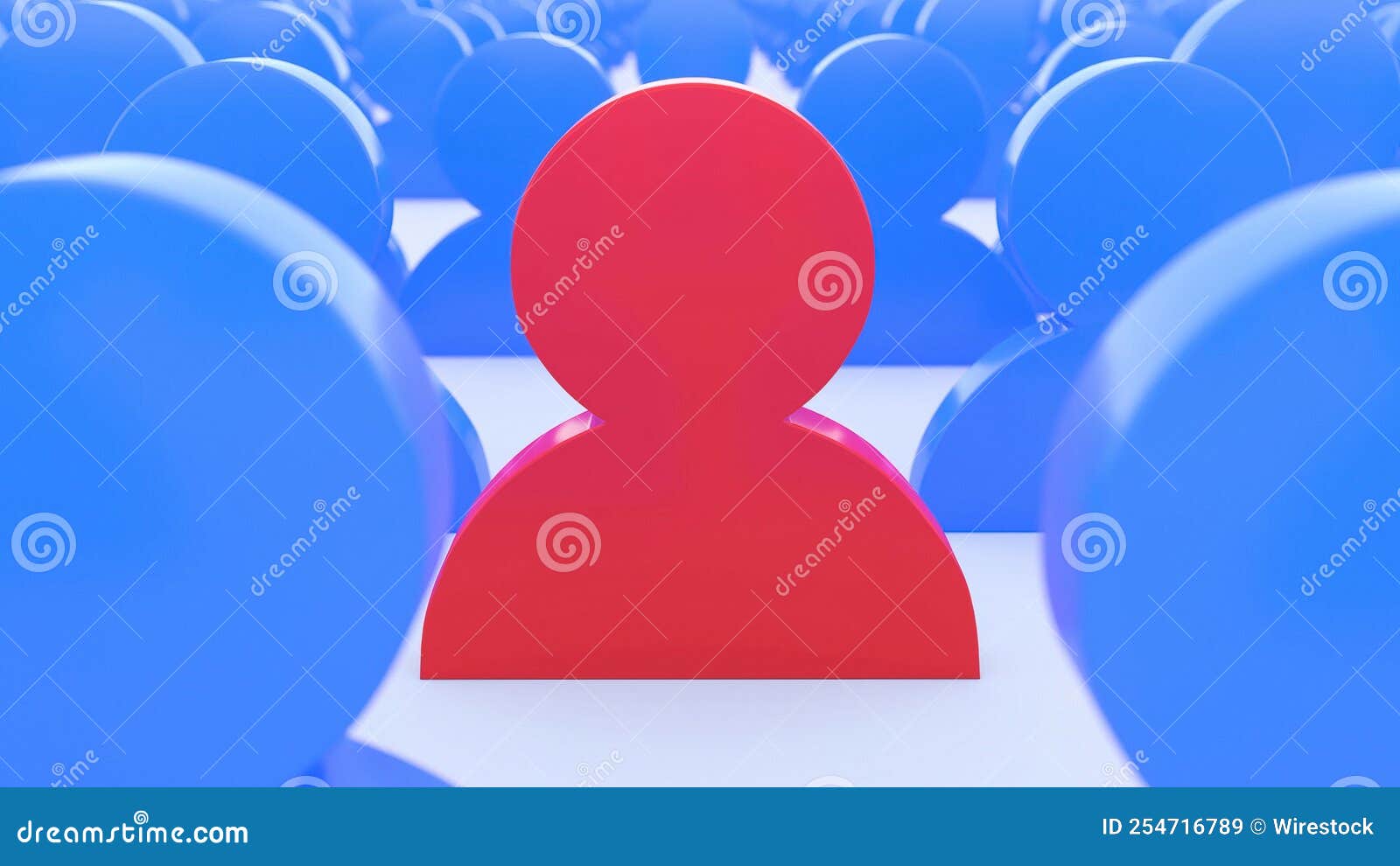 3D Visualization of a Red Colored Person in the Crowd Stock ...