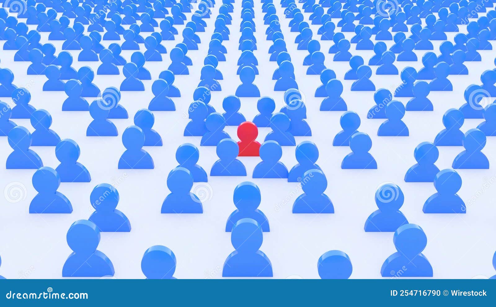 3D Visualization of a Red Colored Person in the Crowd Stock ...