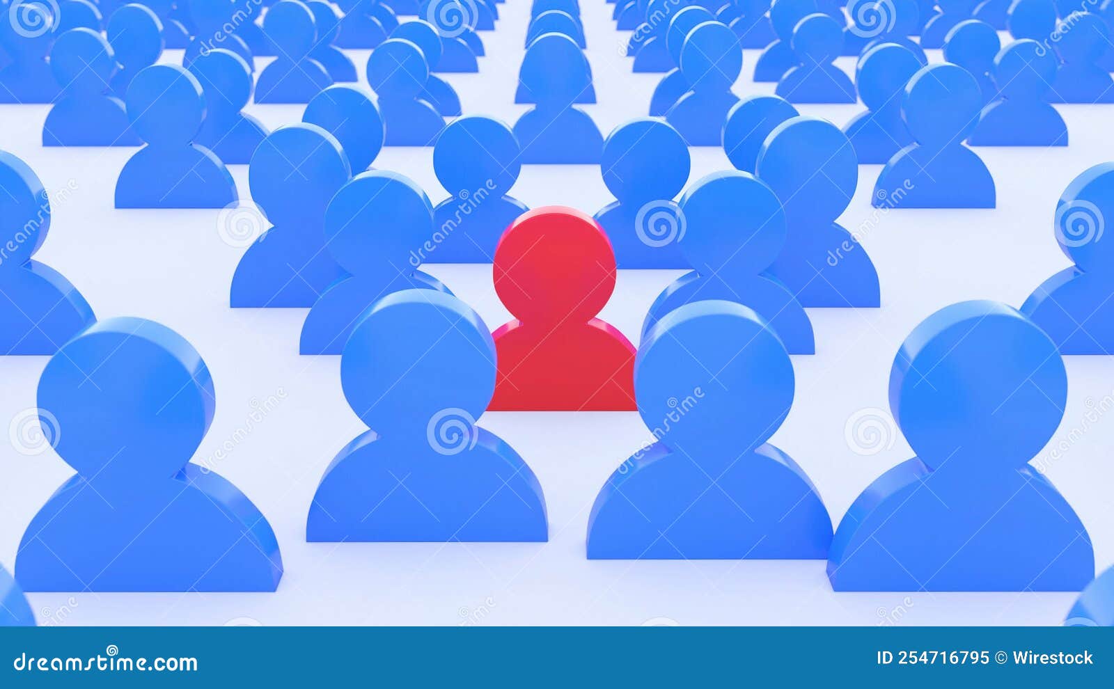 3D Visualization of a Red Colored Person in the Crowd Stock ...
