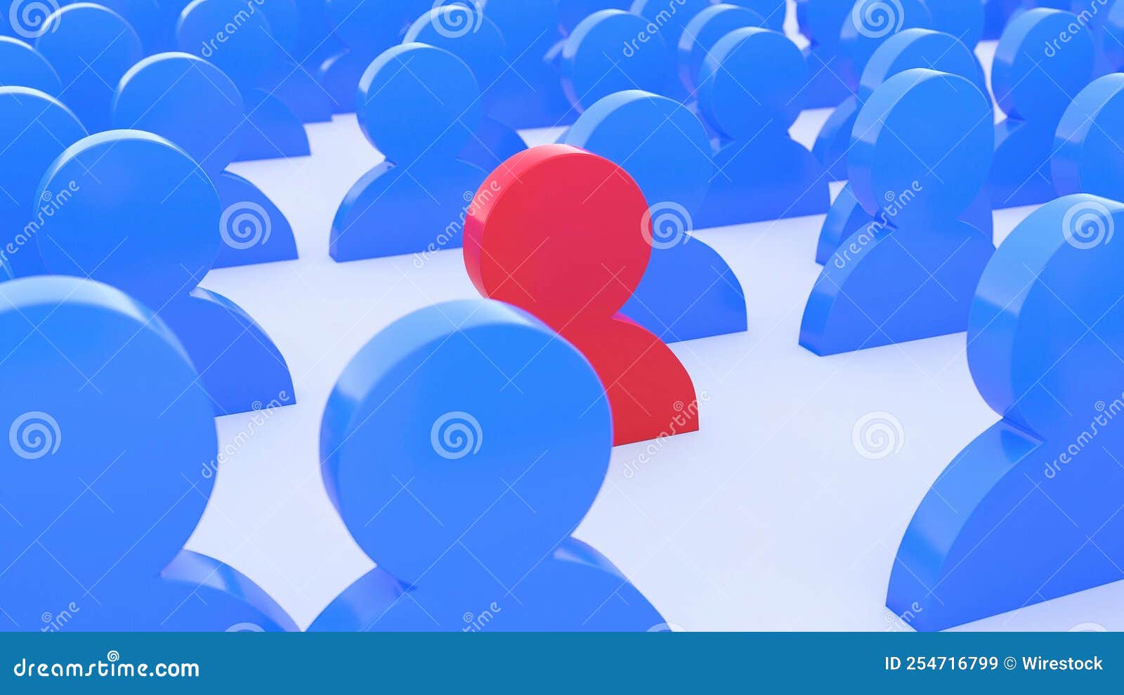 3D Visualization of a Red Colored Person in the Crowd Stock ...