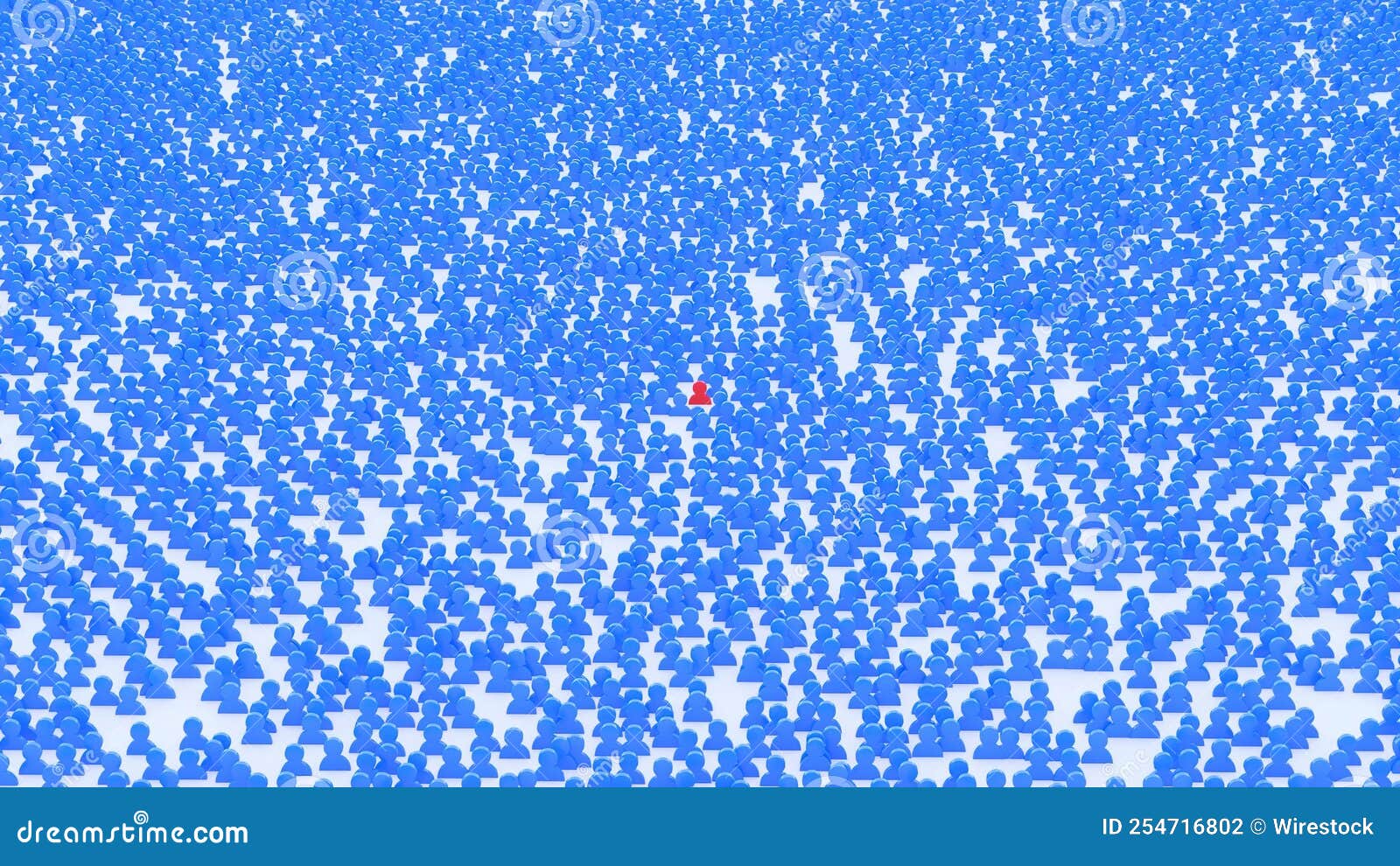 3D Visualization of a Red Colored Person in the Crowd Stock ...