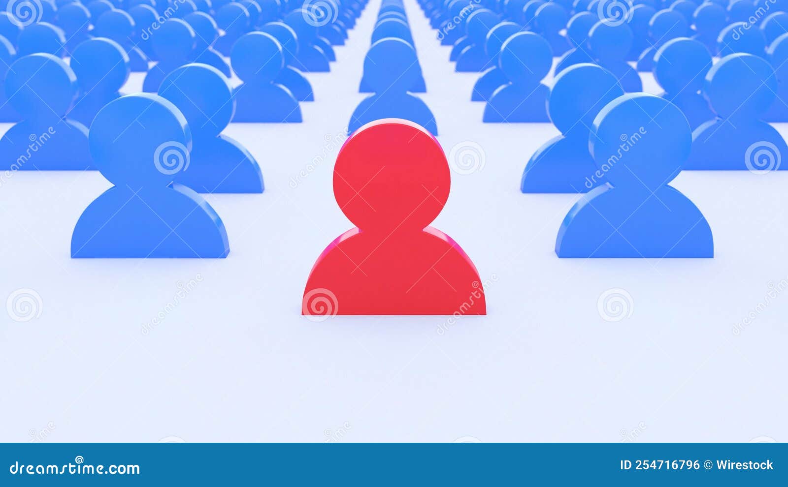 3D Visualization of a Red Colored Person Leading the Crowd - Leadership ...