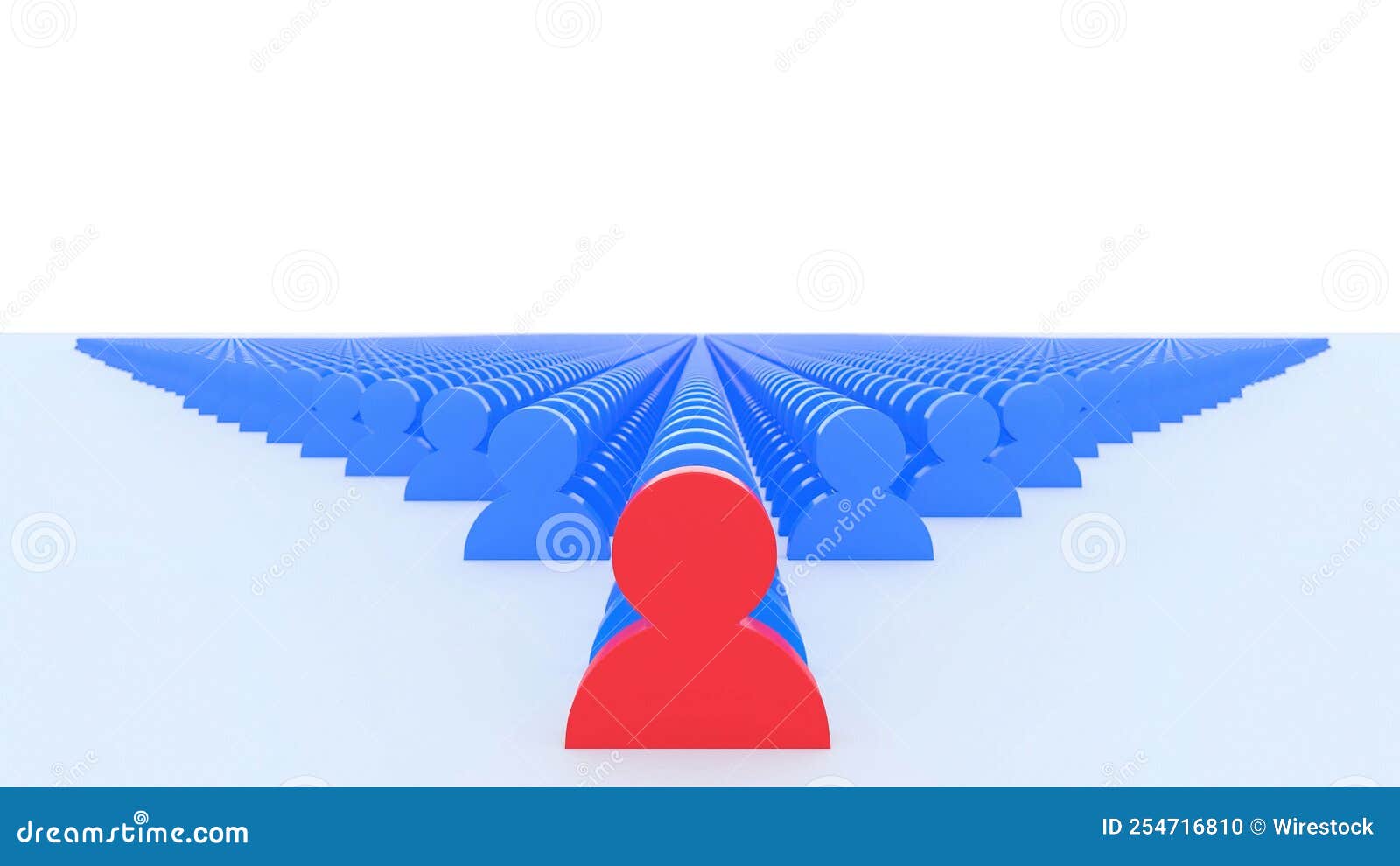 3D Visualization of a Red Colored Person Leading the Crowd - Leadership ...