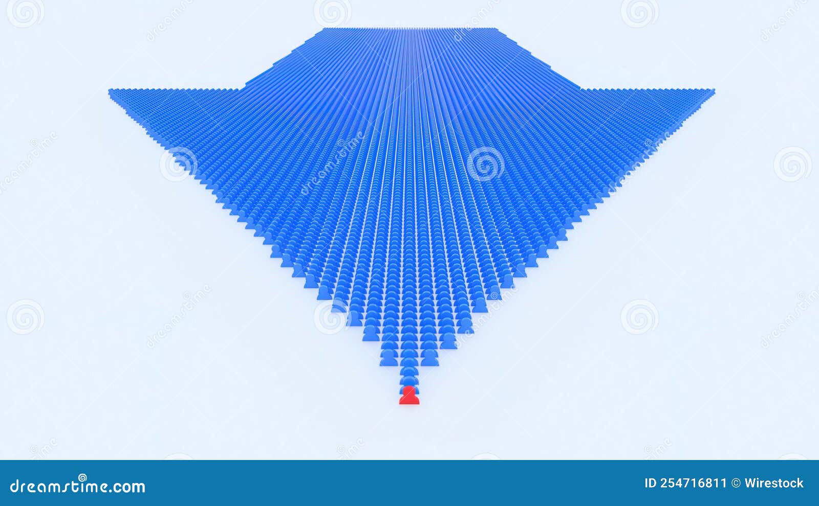 3D Visualization of a Red Colored Person Leading the Crowd - Leadership ...