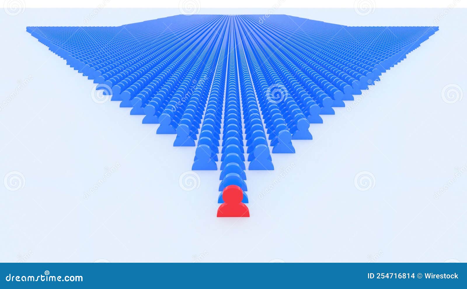 3D Visualization of a Red Colored Person Leading the Crowd - Leadership ...