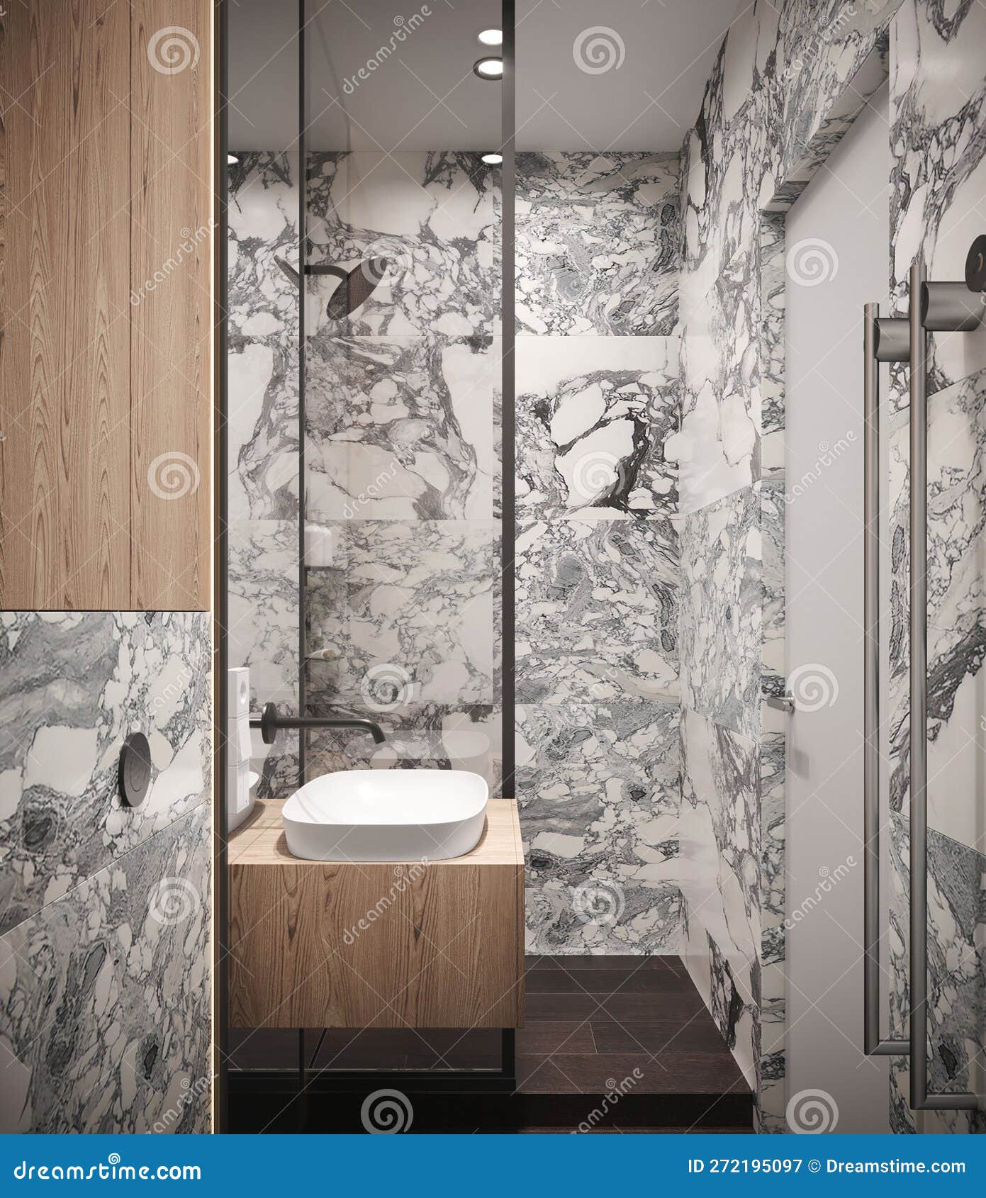 3D Visualization of a Small Bathroom Part 2 Stock Image - Image of ...