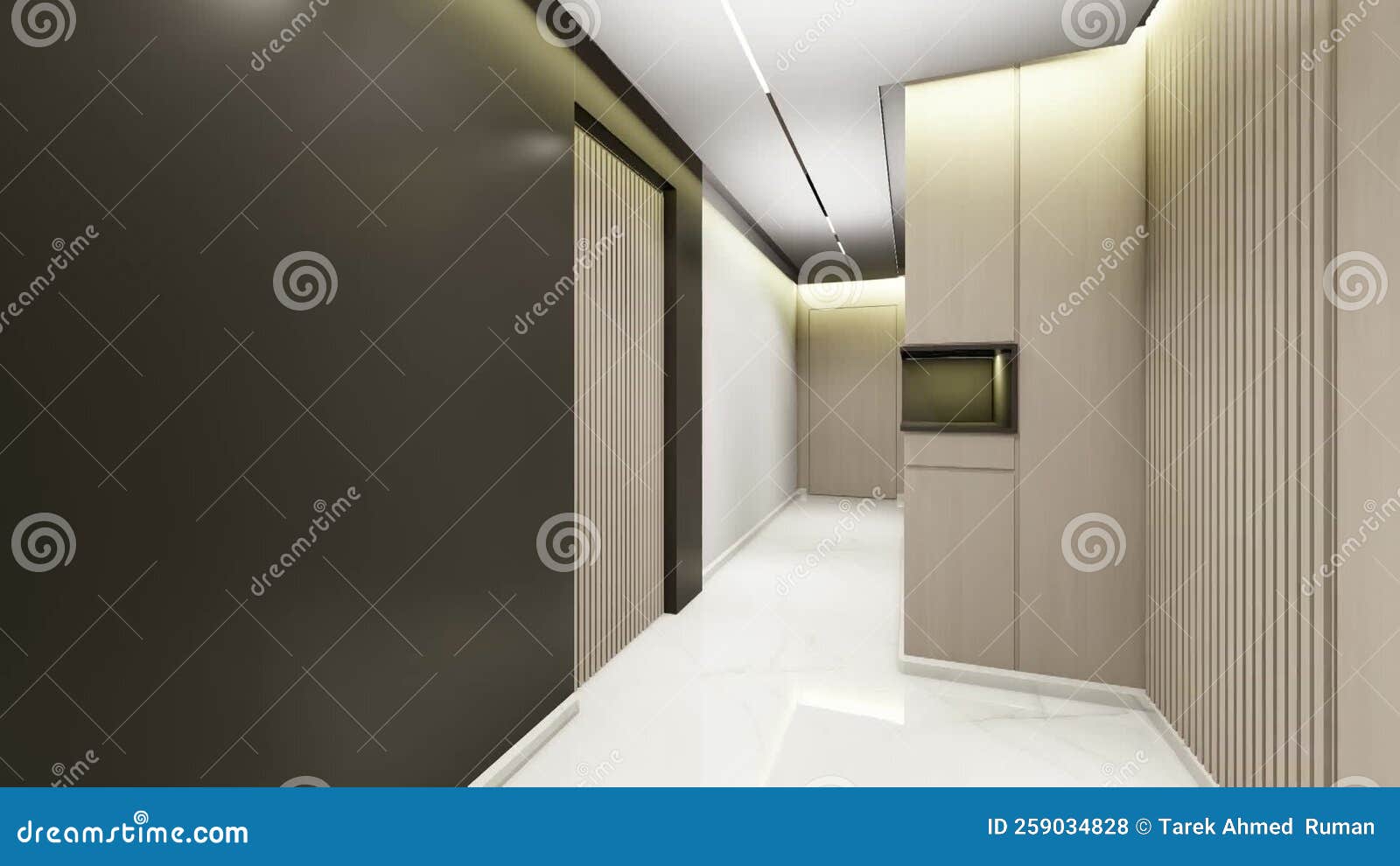 3d Visualization of Small Passage Room. Modern Small Passage Room ...