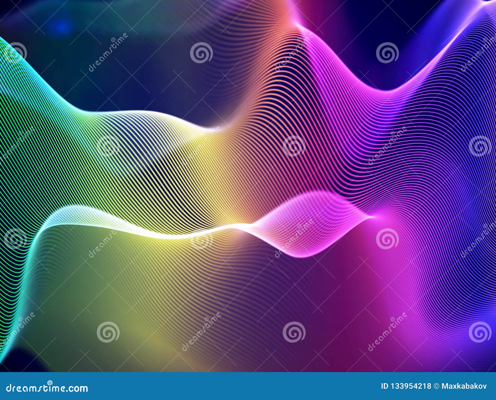 3D Visualization of Sound Waves. Big Data or Information Concept ...