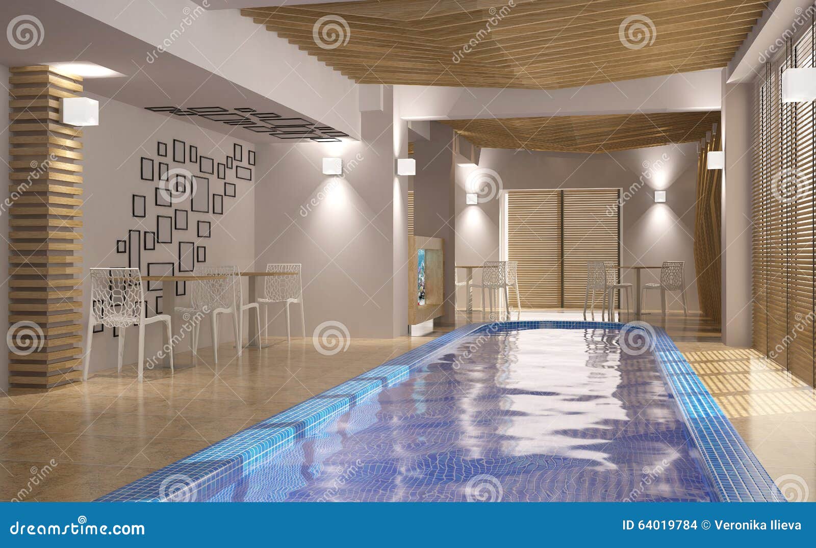 3D Visualization of a SPA Interior Design Stock Illustration ...