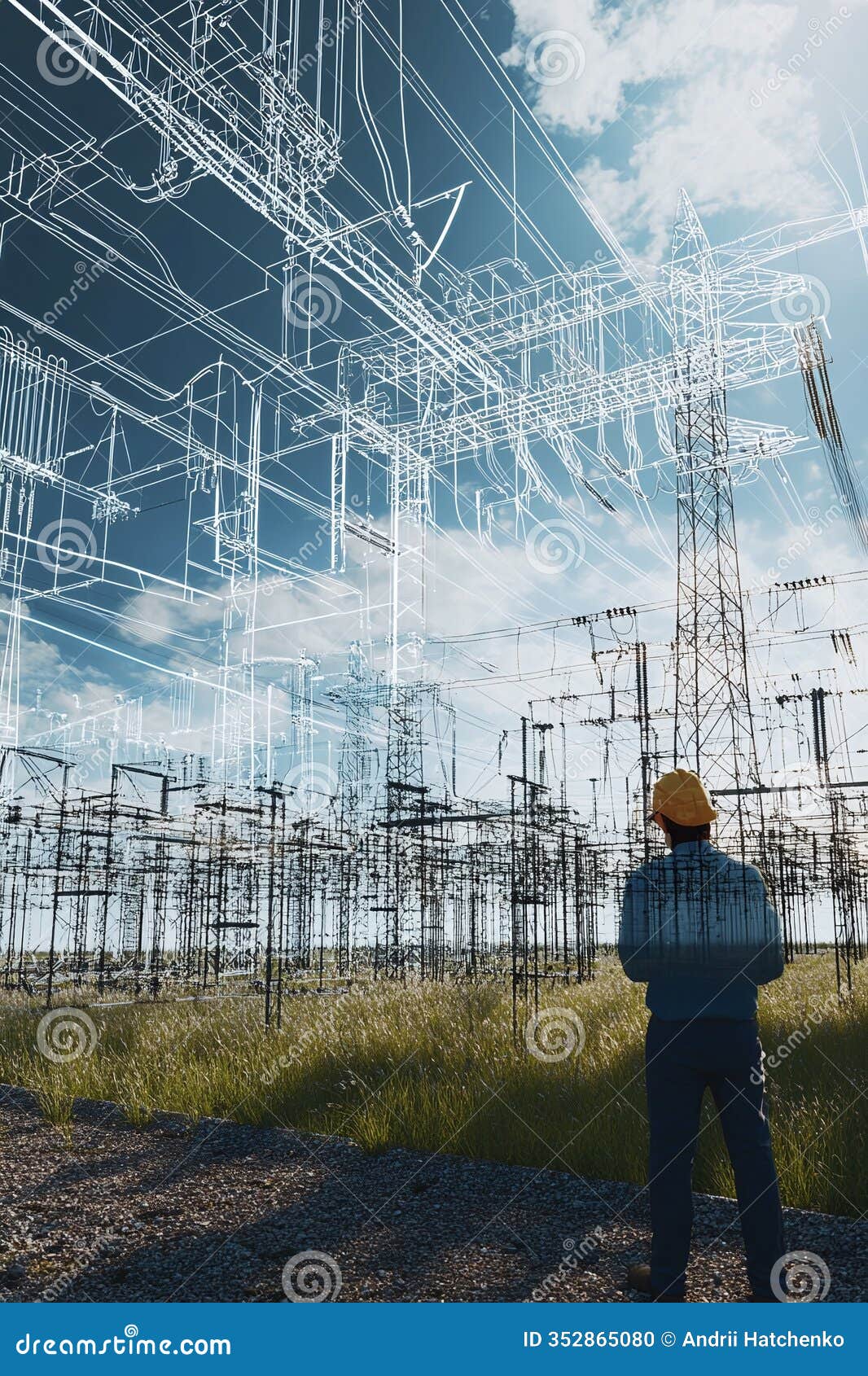 3D Visualization of Underground High-voltage Power Lines Overlaid with ...