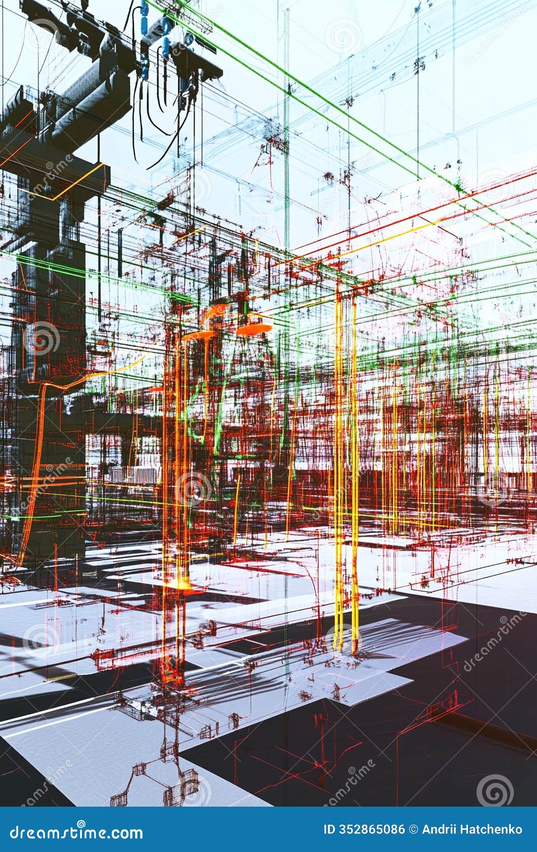 3D Visualization of Underground High-voltage Power Lines Overlaid with ...