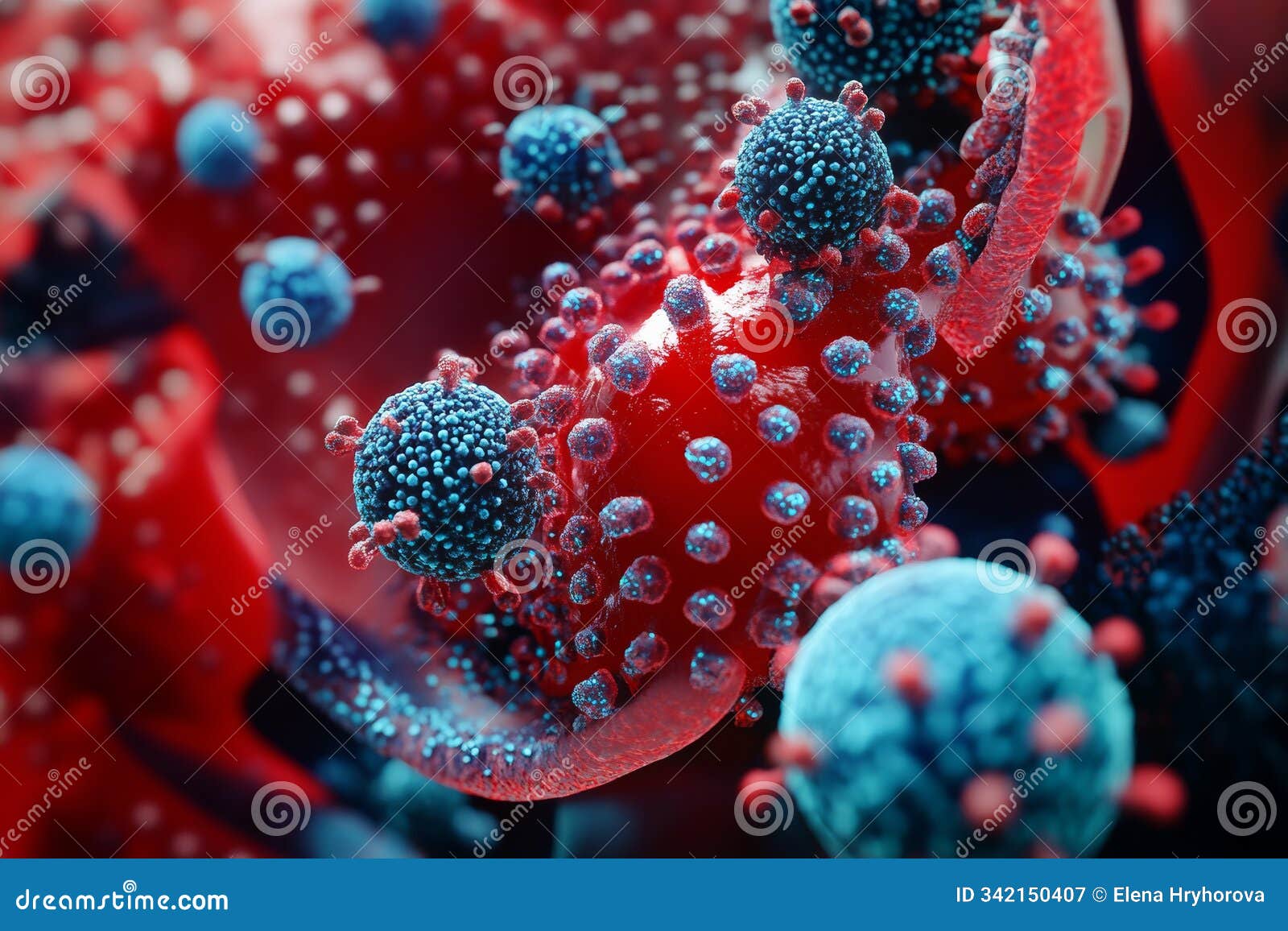 3D Visualization of a Virus Structure Showing Spikes on Its Surface ...