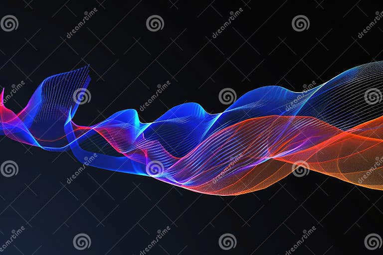 3D Visualization of Wave Propagation Across a Plane, Abstract Art ...