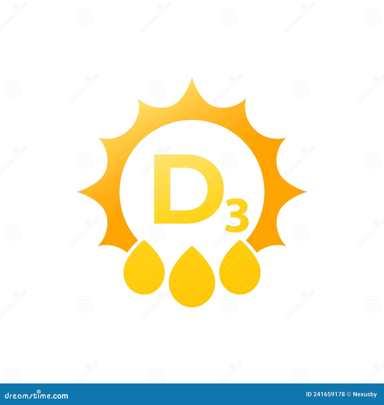 D3 Vitamin Icon on White, Vector Stock Vector - Illustration of ...