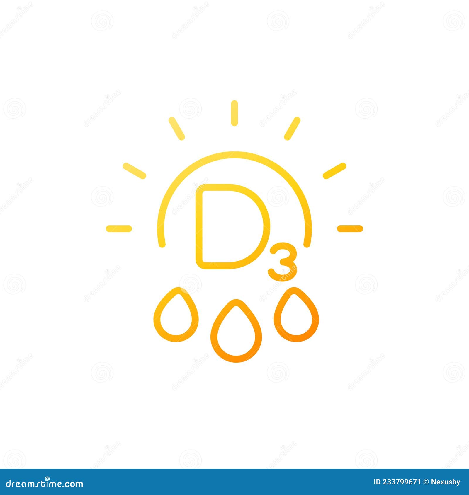 D3 Vitamin Line Icon with a Sun Stock Vector - Illustration of line ...