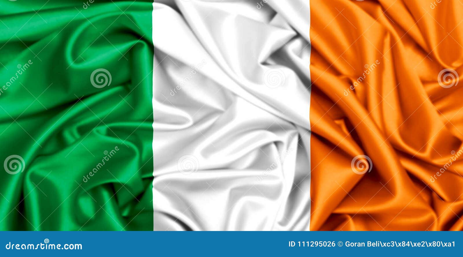 3d Vlag Die Van Ierland in De Wind Golven Stock Illustratie ...