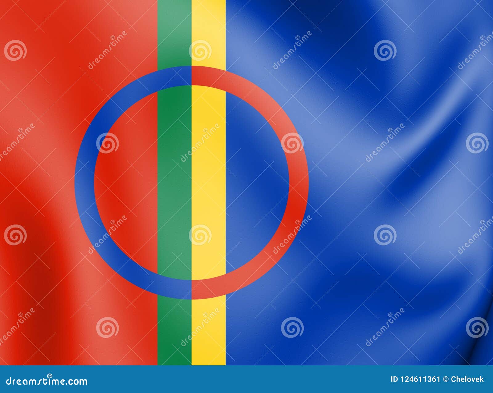 3D Vlag van Sami stock illustratie. Illustration of wapens - 124611361