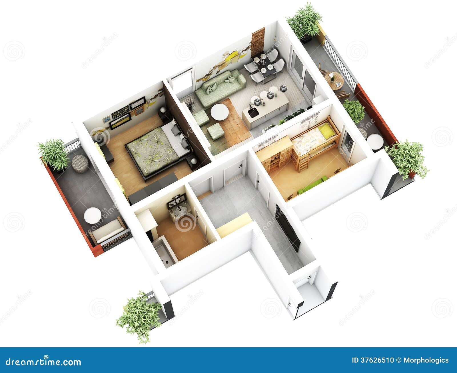3d vloerplan stock foto. Image of slaapkamer, architectuur - 37626510