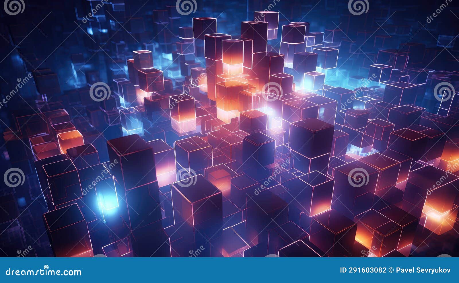 3d voxel artificial cubes stock illustration. Illustration of ...