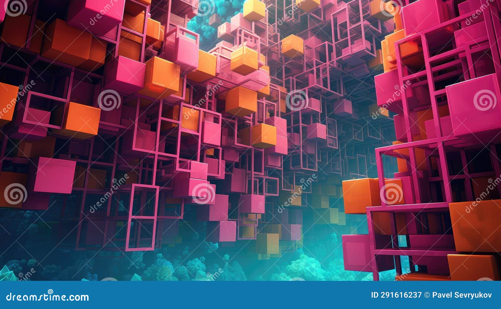 3d voxel artificial cubes stock illustration. Illustration of virtual ...