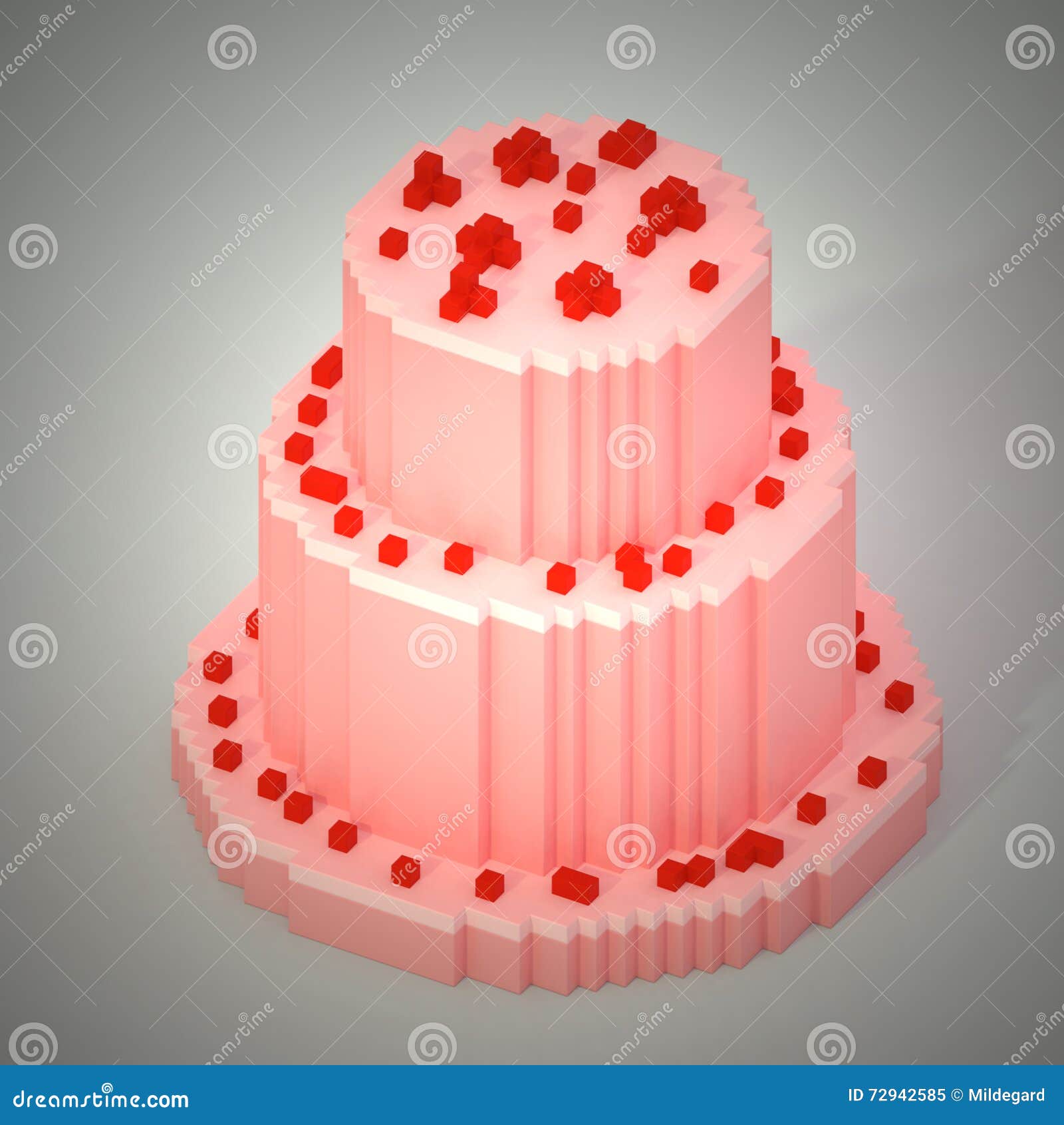 Voxel Birthday Cake Stock Photography | CartoonDealer.com #100952084