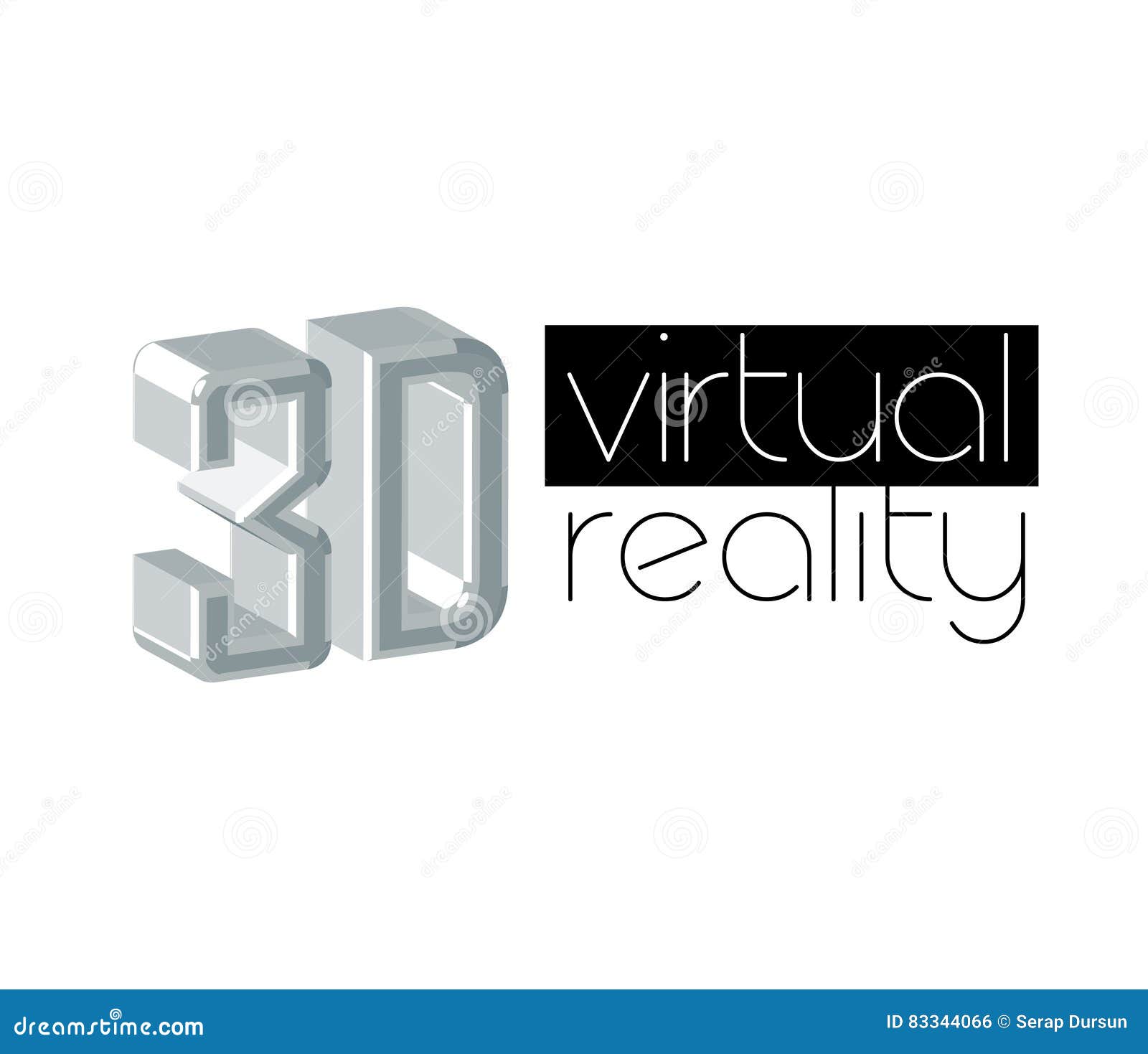 3D VR Logo stock vector. Illustration of agency, design - 83344066