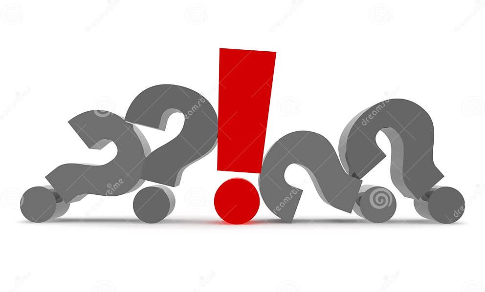 3d vraag en Uitroep stock illustratie. Illustration of gevraagd - 42136523