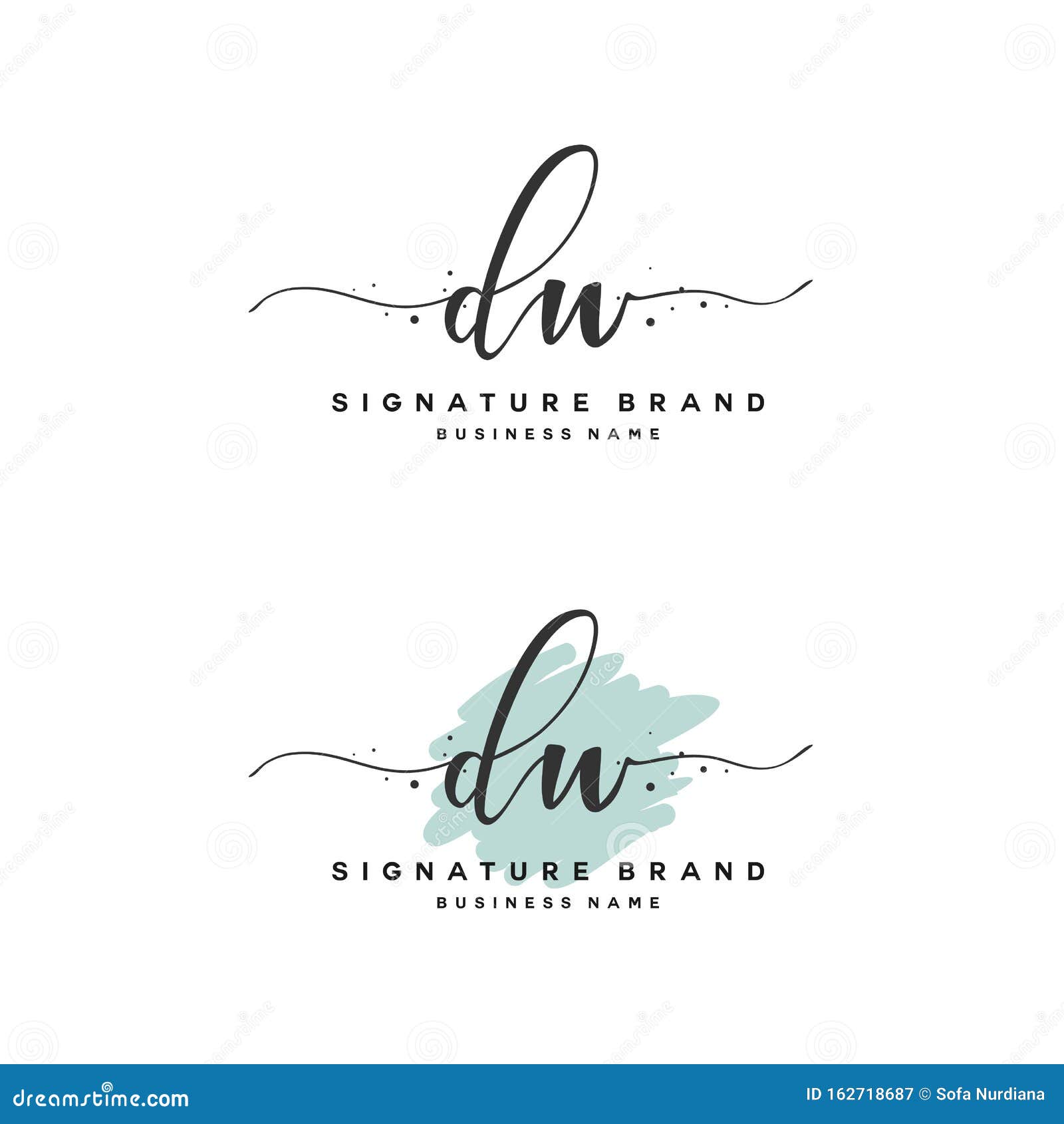 D W DW Initial Letter Handwriting and Signature Logo. a Concept ...