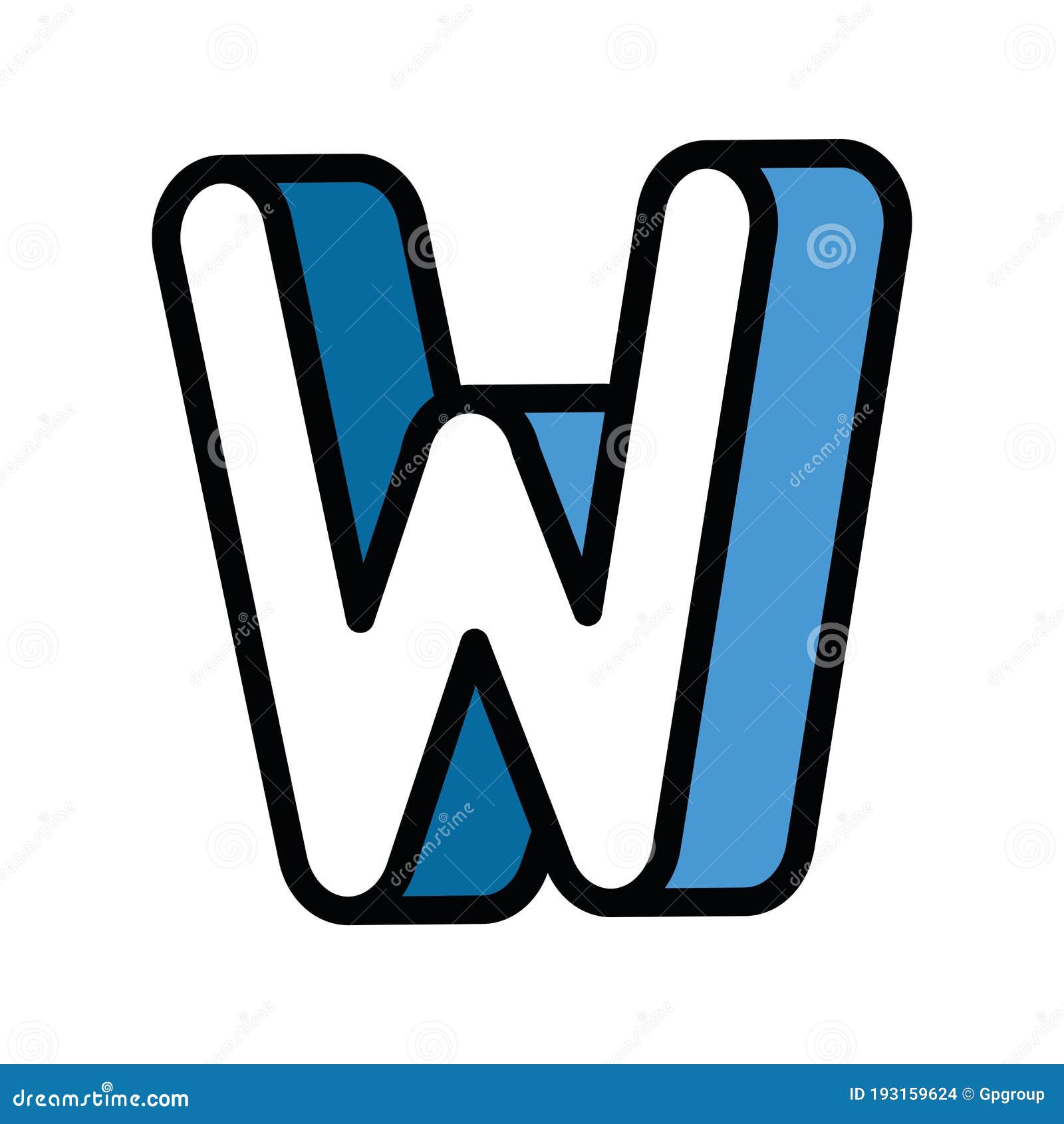 3d w letter vector design stock vector. Illustration of decoration ...