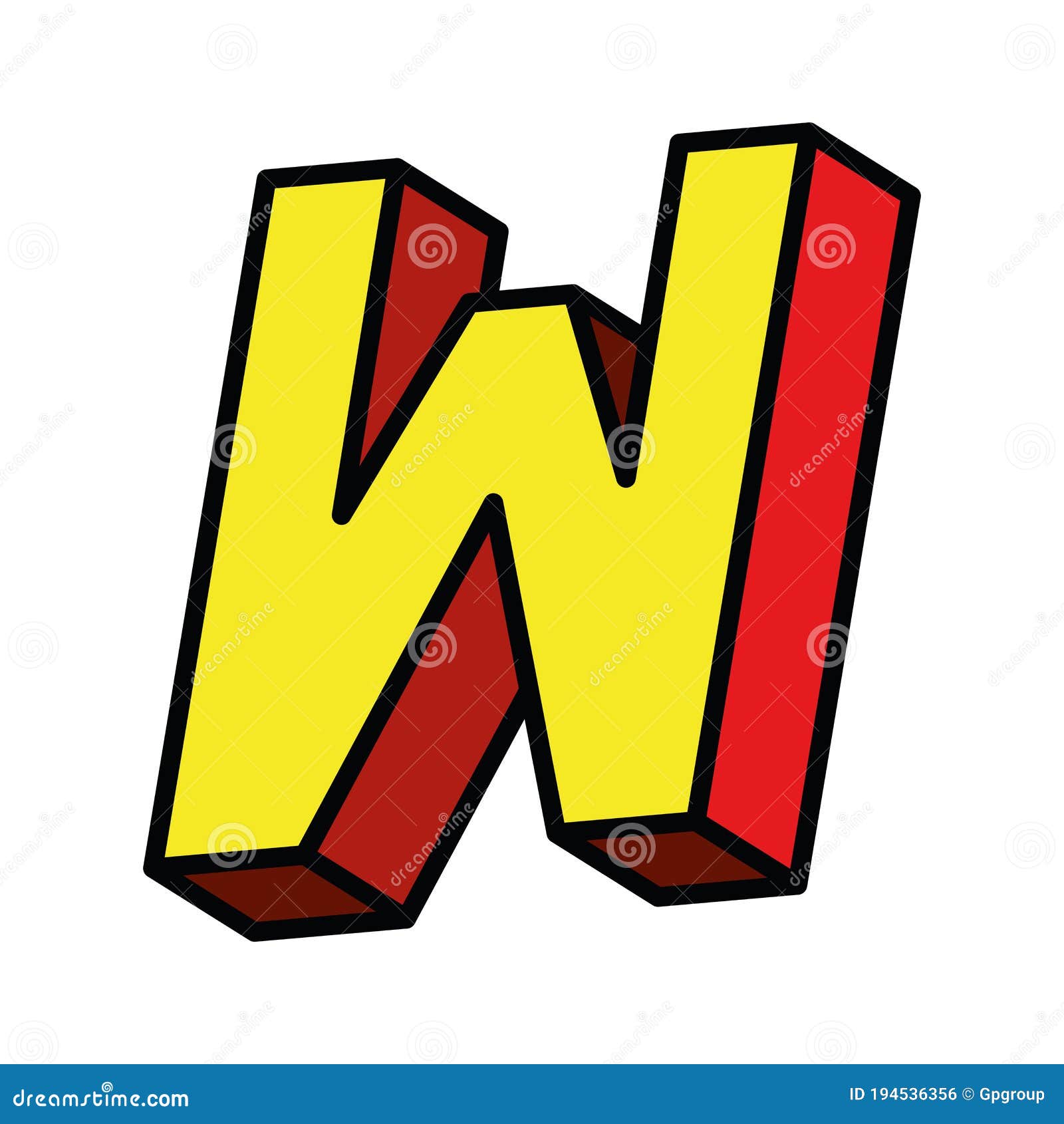 3d w letter vector design stock vector. Illustration of typeset - 194536356