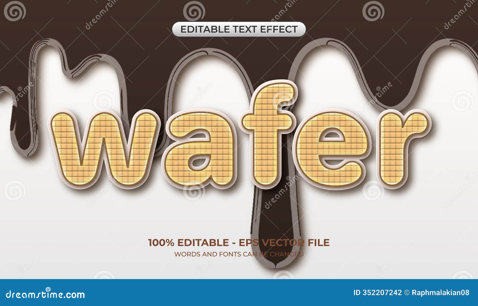 Wafer Font. Cute Sweet Letters And Numbers Can Be Used For Birthday ...