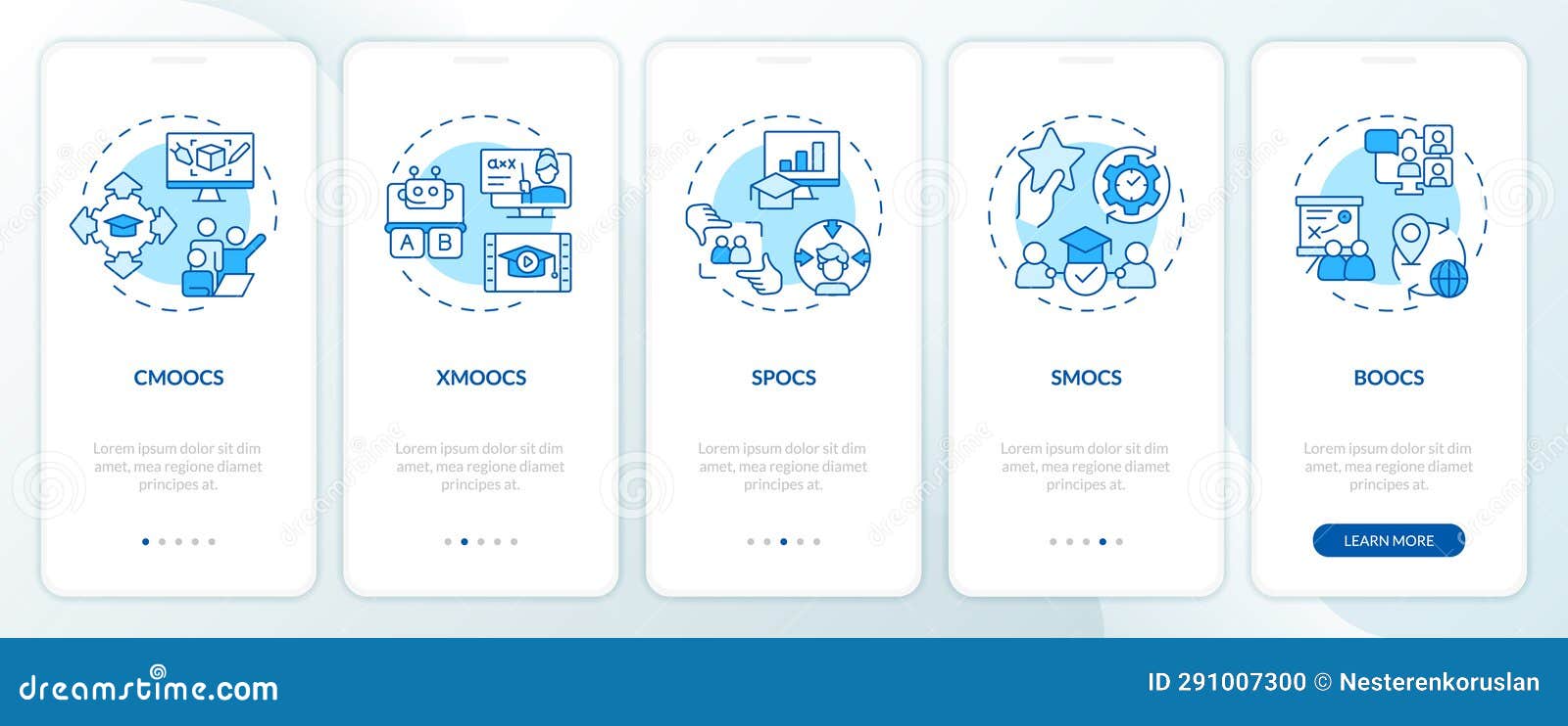 Walkthrough C2C With Blue Icons Concept Cartoon Vector | CartoonDealer ...