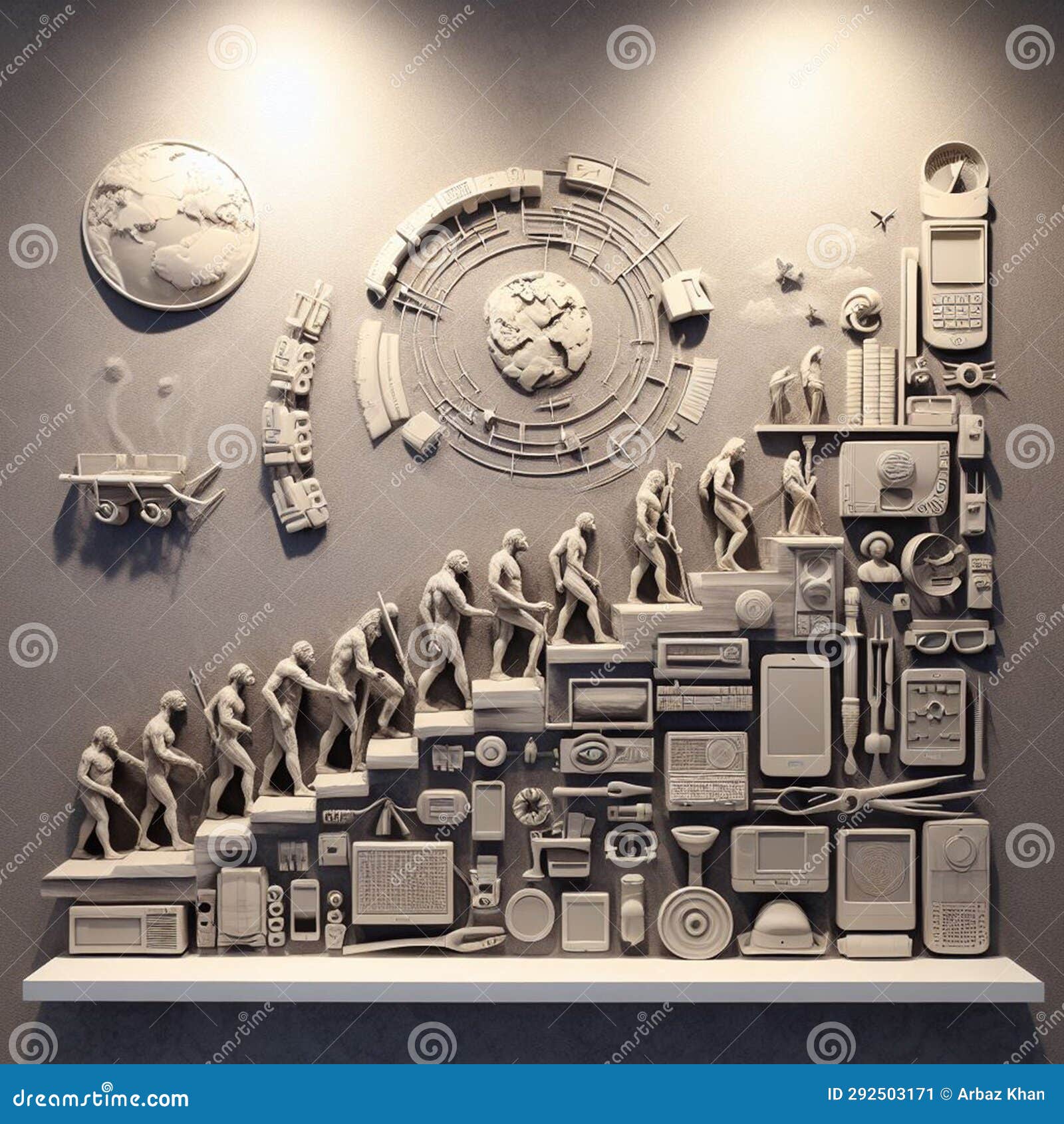 A 3D Wall Art Piece that Depicts the Evolution of Human and Technology ...
