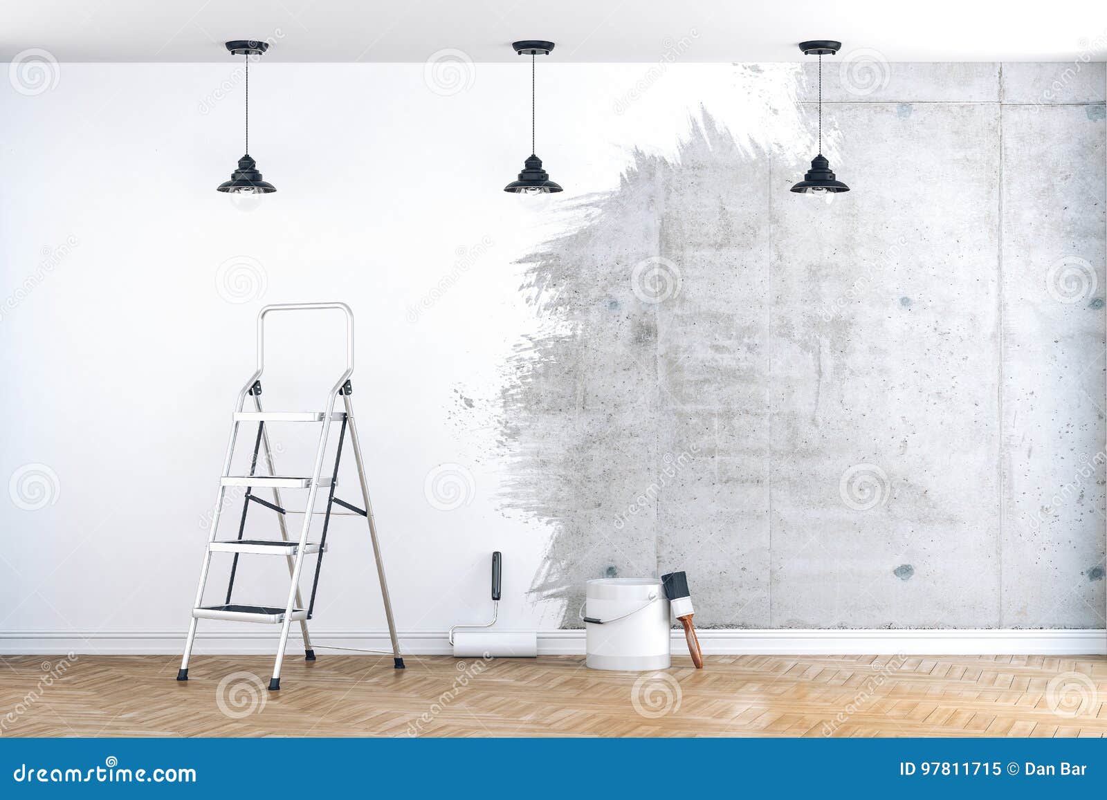 3d wall - work in progress stock illustration. Illustration of home ...