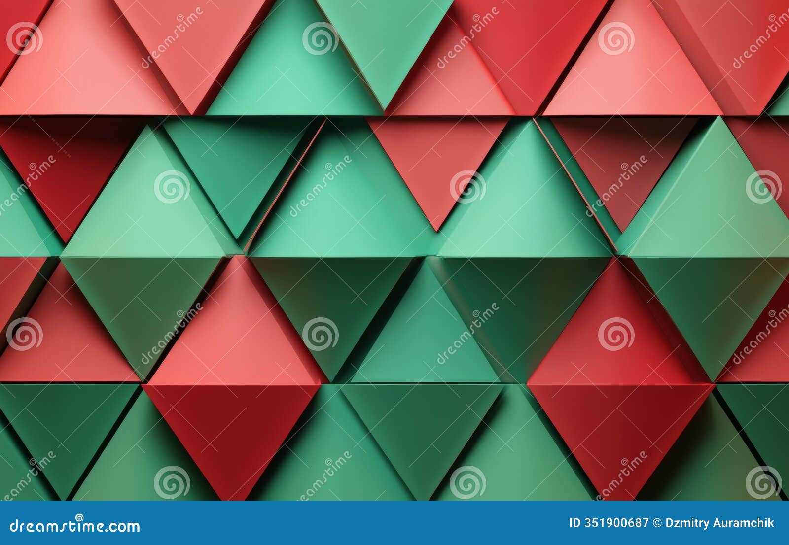 A 3D Wallpaper Featuring Red and Green Geometric Patterns that Form a ...