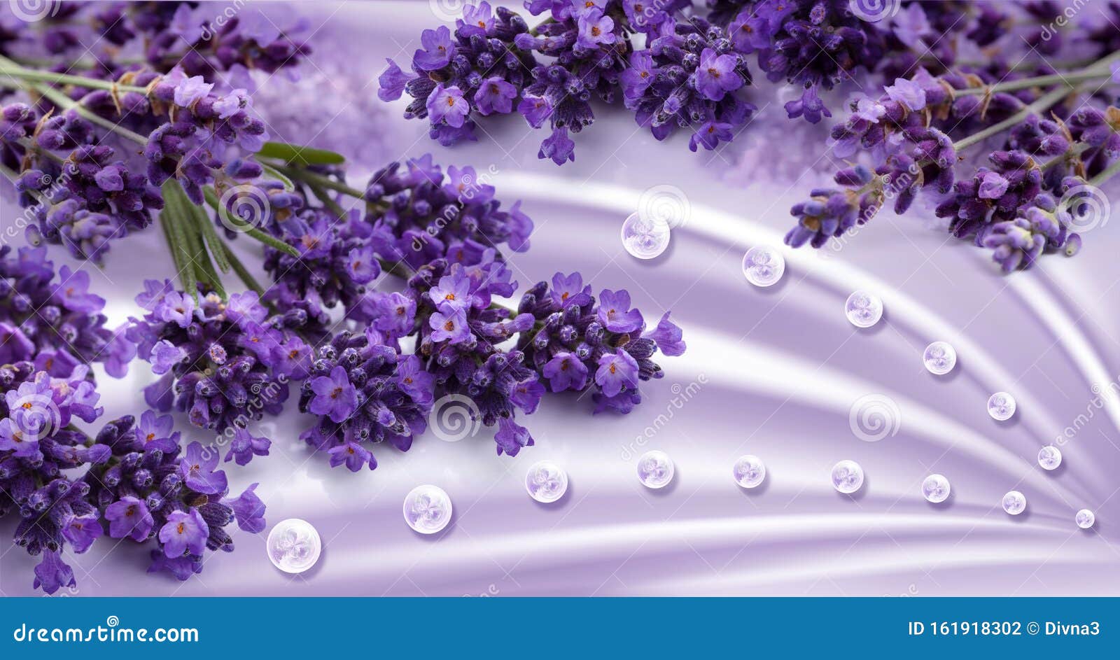 3d Wallpaper Texture, Lavender And Pearls On Silk Background Royalty ...