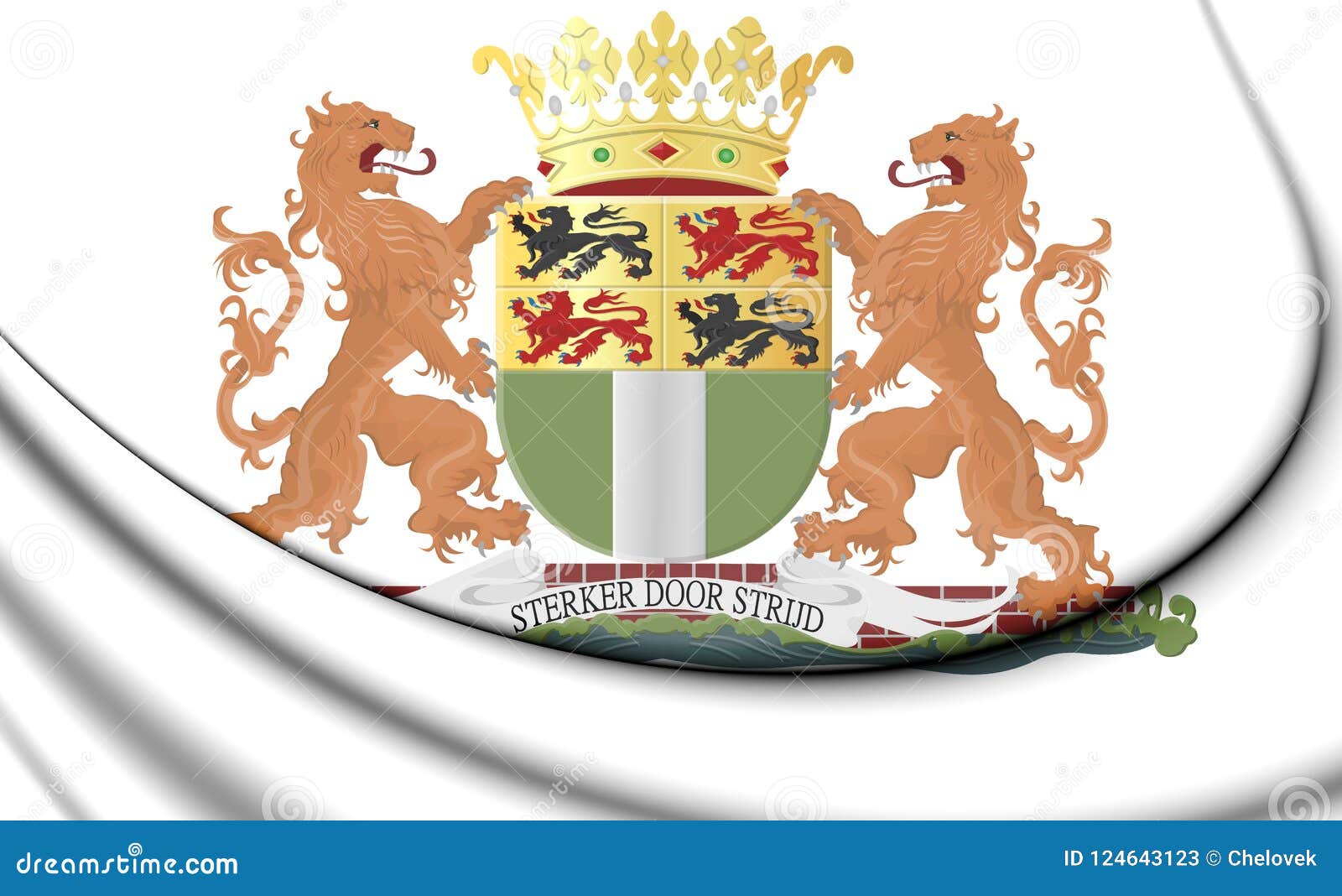 3D Wapenschild Van Rotterdam, Nederland Stock Illustratie ...