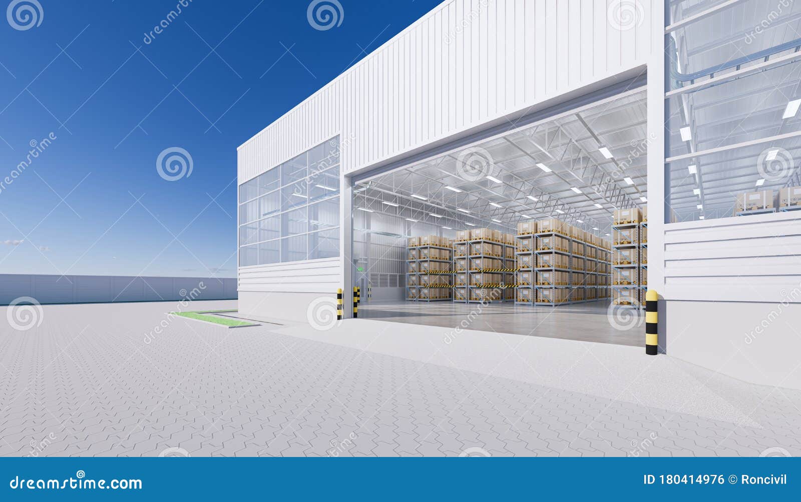 3d warehouse and box stock illustration. Illustration of brick - 180414976
