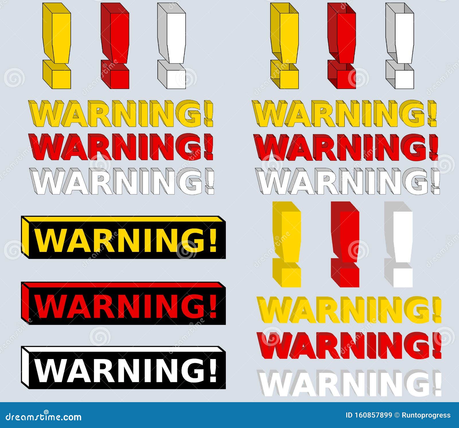 3D Warning And Exclamation Mark Vector Set. Royalty-Free Stock ...