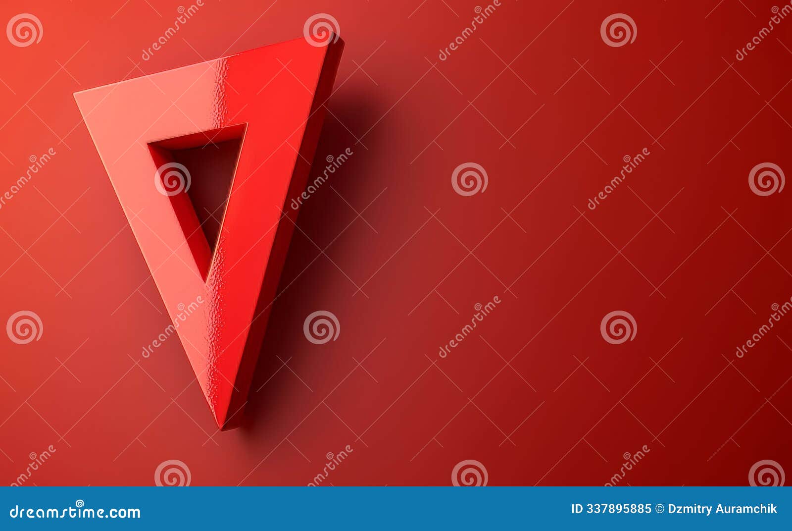 A 3D Warning Icon with an Exclamation Point Message in a Triangle on a ...