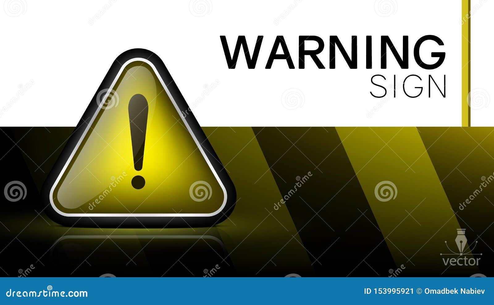 3D warning sign. stock vector. Illustration of dangerous - 153995921