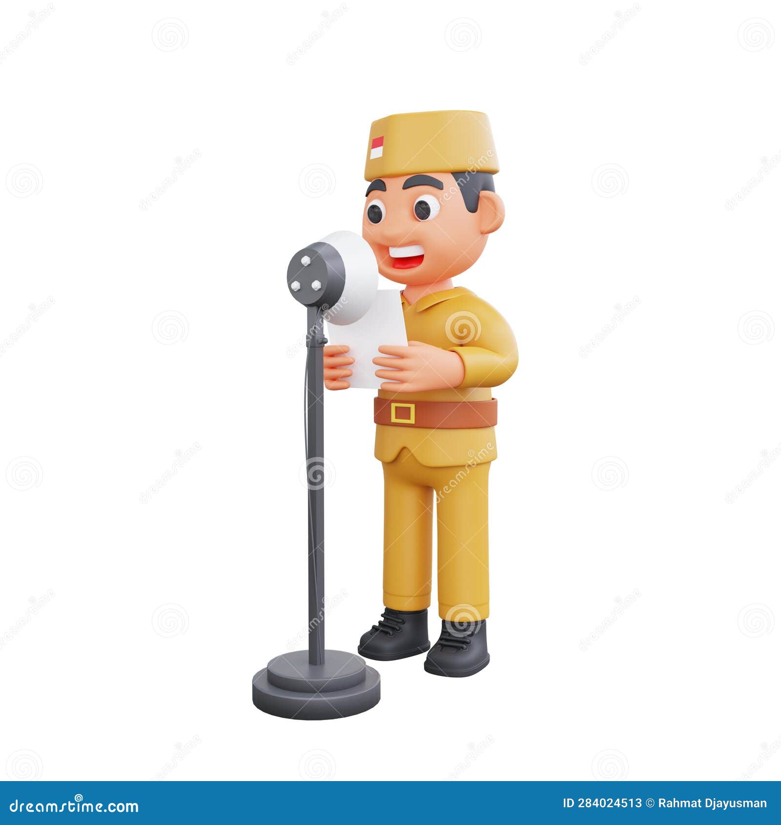 3d Warrior Character with Indonesian Independence Day Concept Stock ...