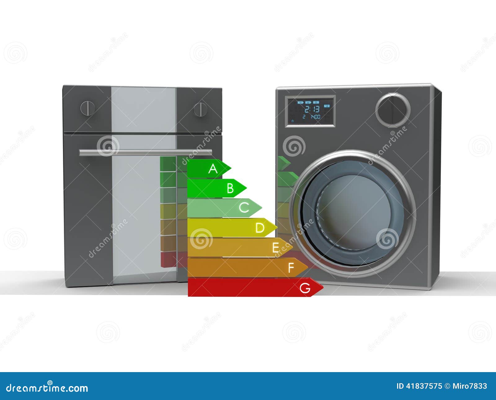 3d Washing Machine, Oven - Energy Efficiency Stock Illustration ...